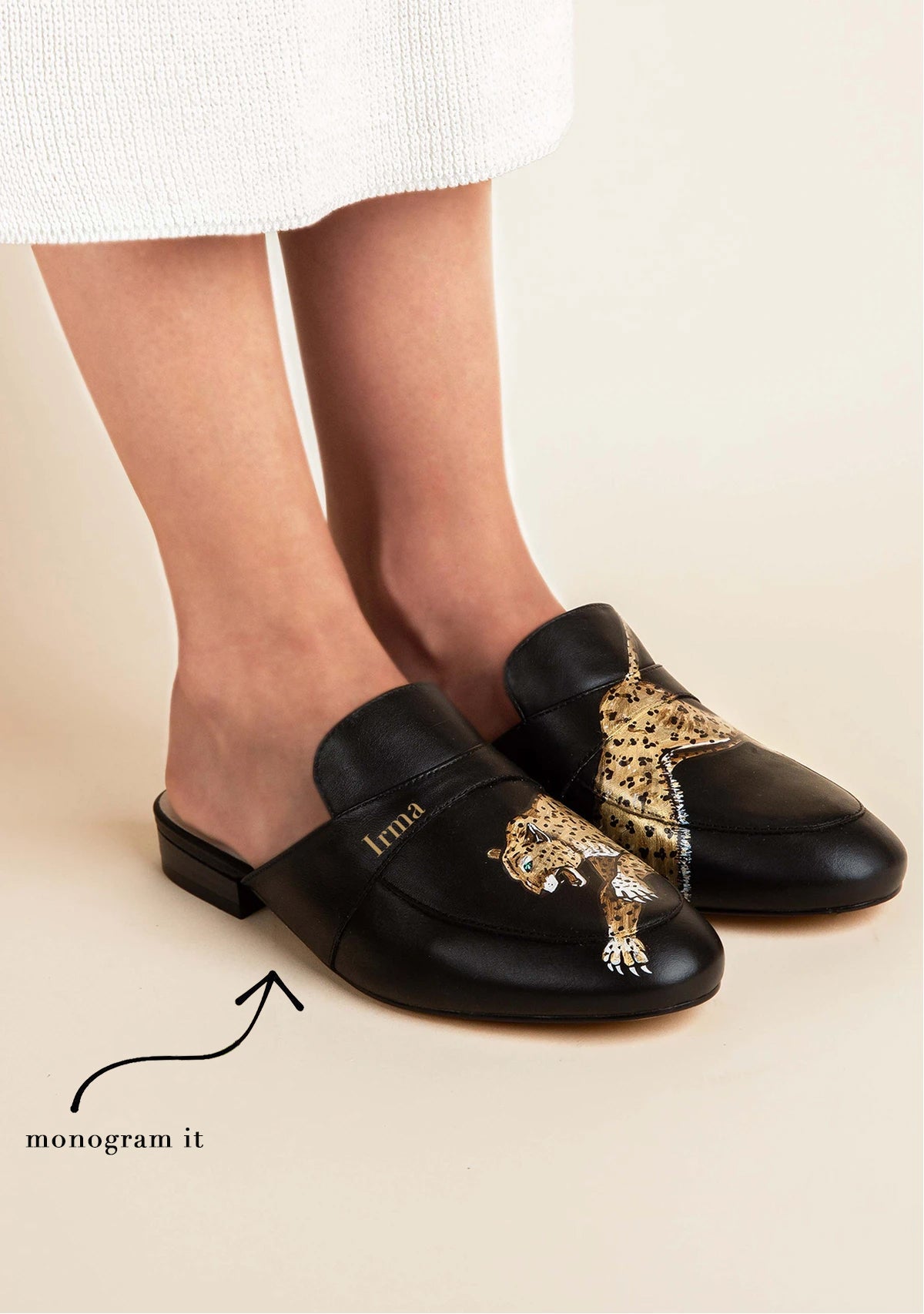 Leopard Black Mule