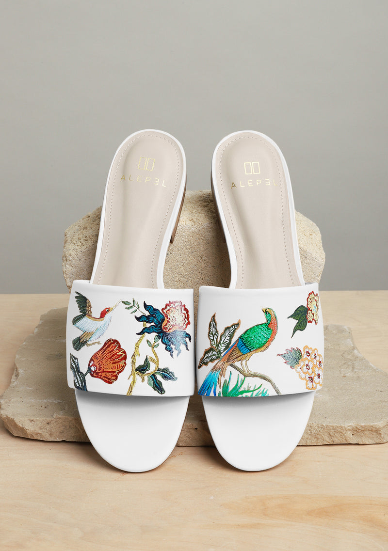Bird Floral White Slide